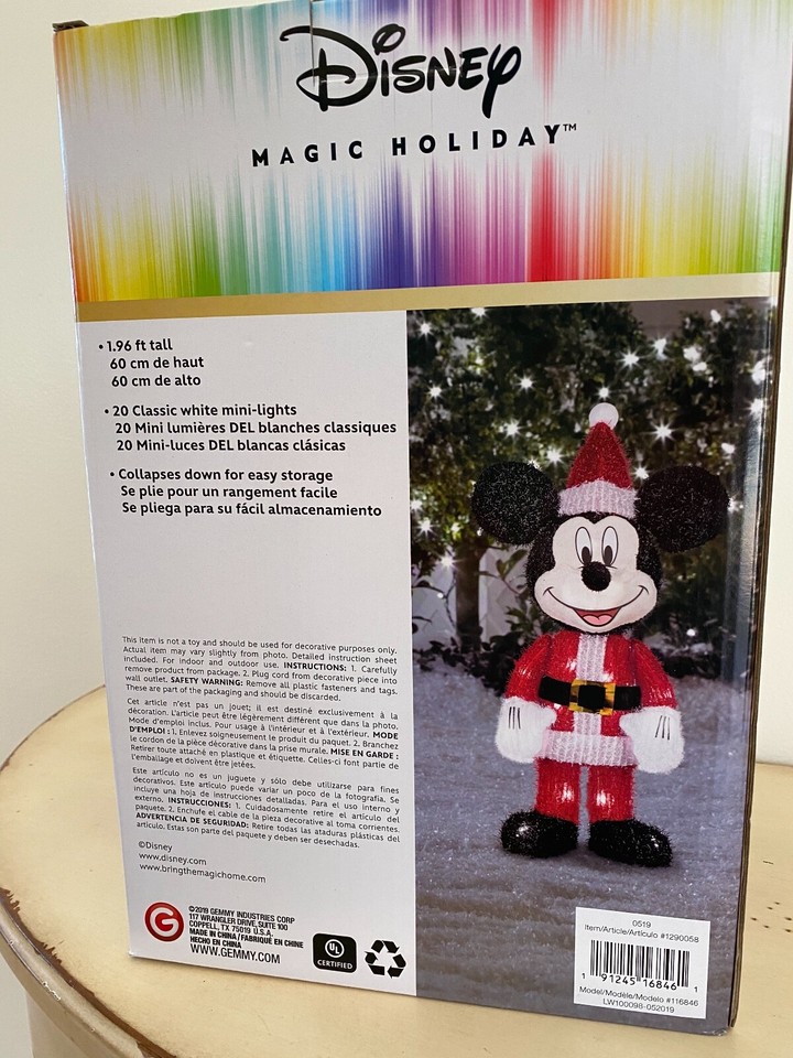 NEW Disney Magic Holiday Mickey Mouse Lighted Tinsel Holiday Yard ...