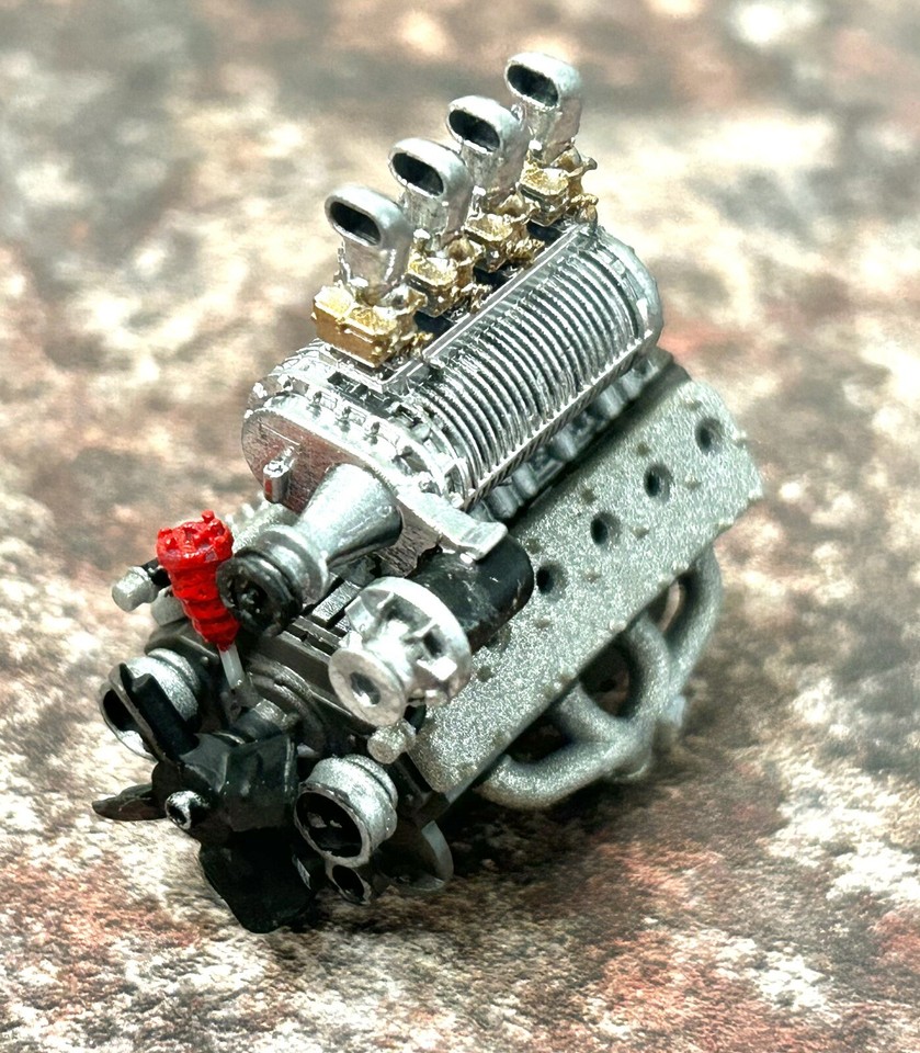 Resin Supercharged V-12 Flathead engine for scale model cars, 1/24 1/25 ...