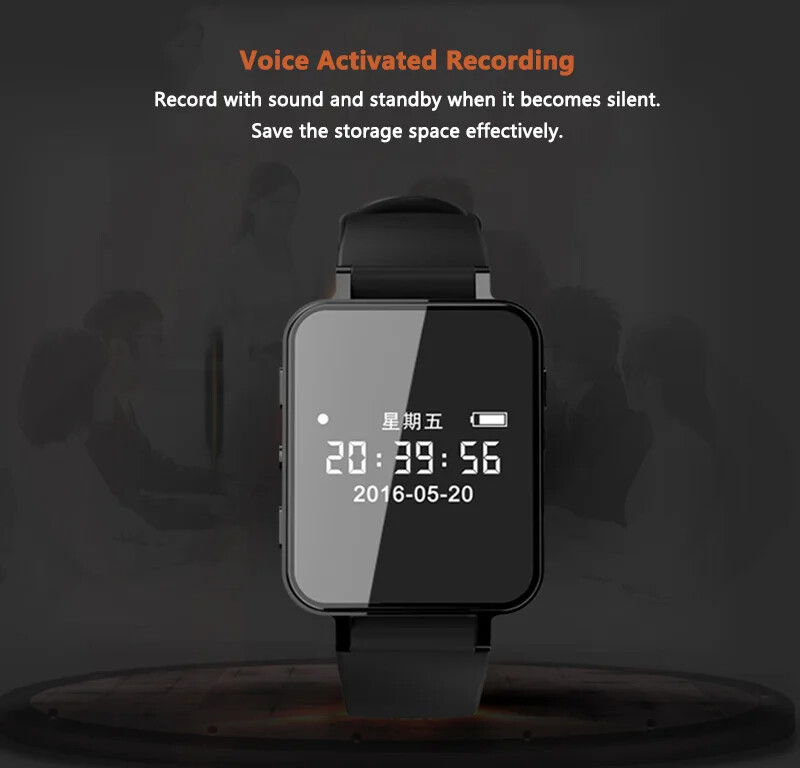 Voice Activated Digital Audio Voice Recorder Bracelet Wrist Watch MP3 ...