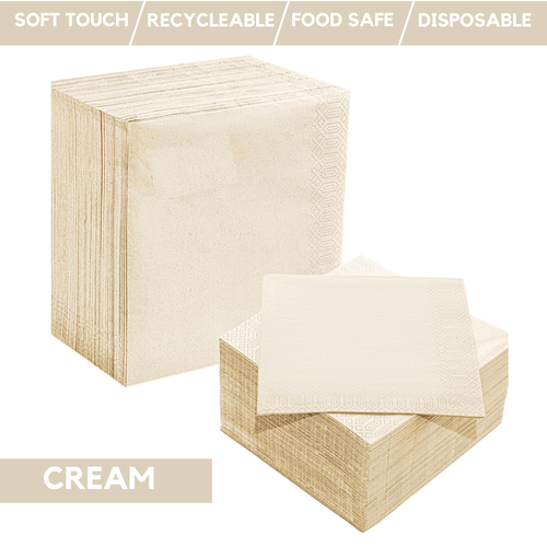 100 Serviettes Paper Napkins Recyclable Tableware Tissues 2-Ply 33/40cm ...