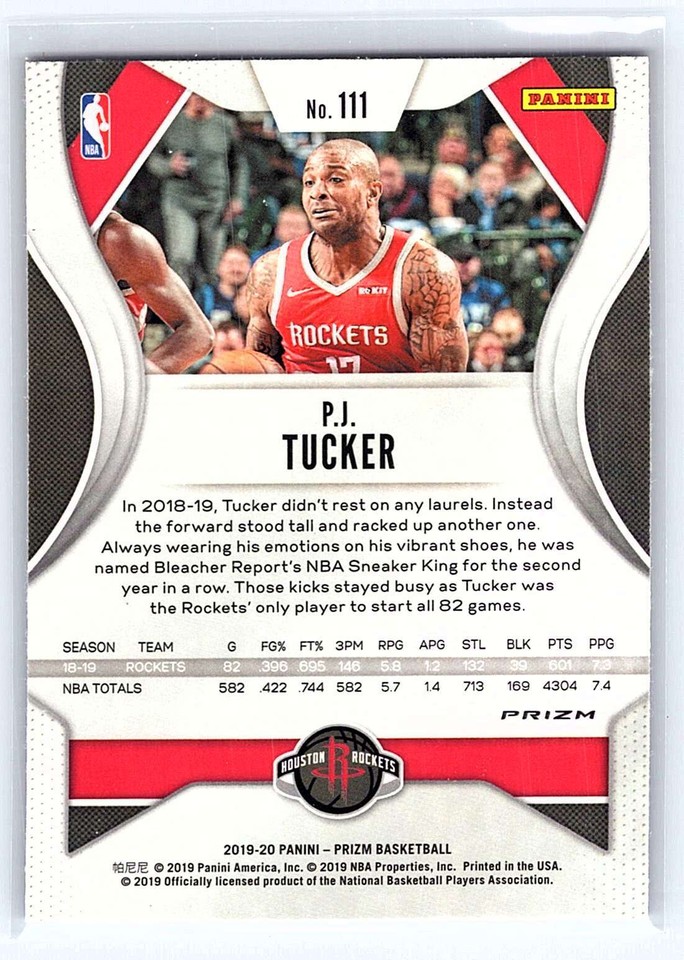 2019 Panini Prizm #111 P.J. Tucker Prizms Red White and Blue | eBay
