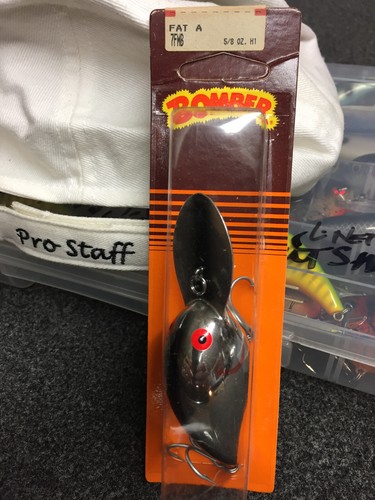 Bomber Fat A 7FMB Crankbait CHROME/BLACK BACK Orange Card Vintage 1984 ...