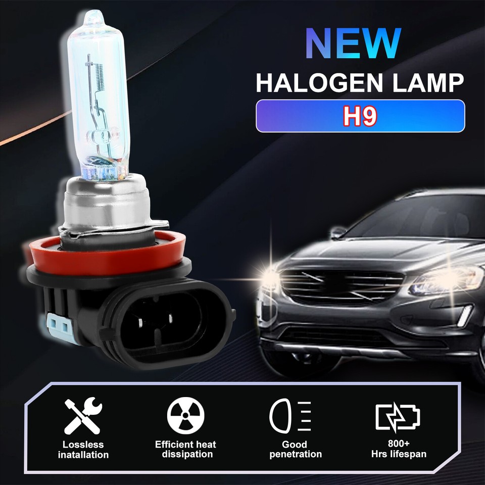 4x H8 H9 H11 Halogen Headlight Bulb Kit High/Low Beam Super Bright ...