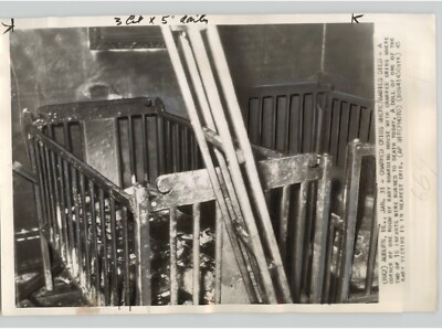 Charred Cribs From Tragic Fire Baby Boarding Home AUBURN MAINE 1945 ...