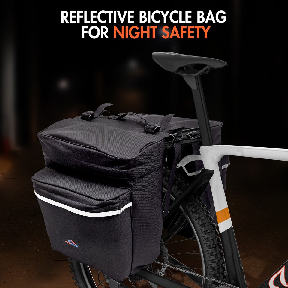 Bike Pannier Bags Bicycle Rear Carrier Rack Seat Trunk Storage Saddle ...