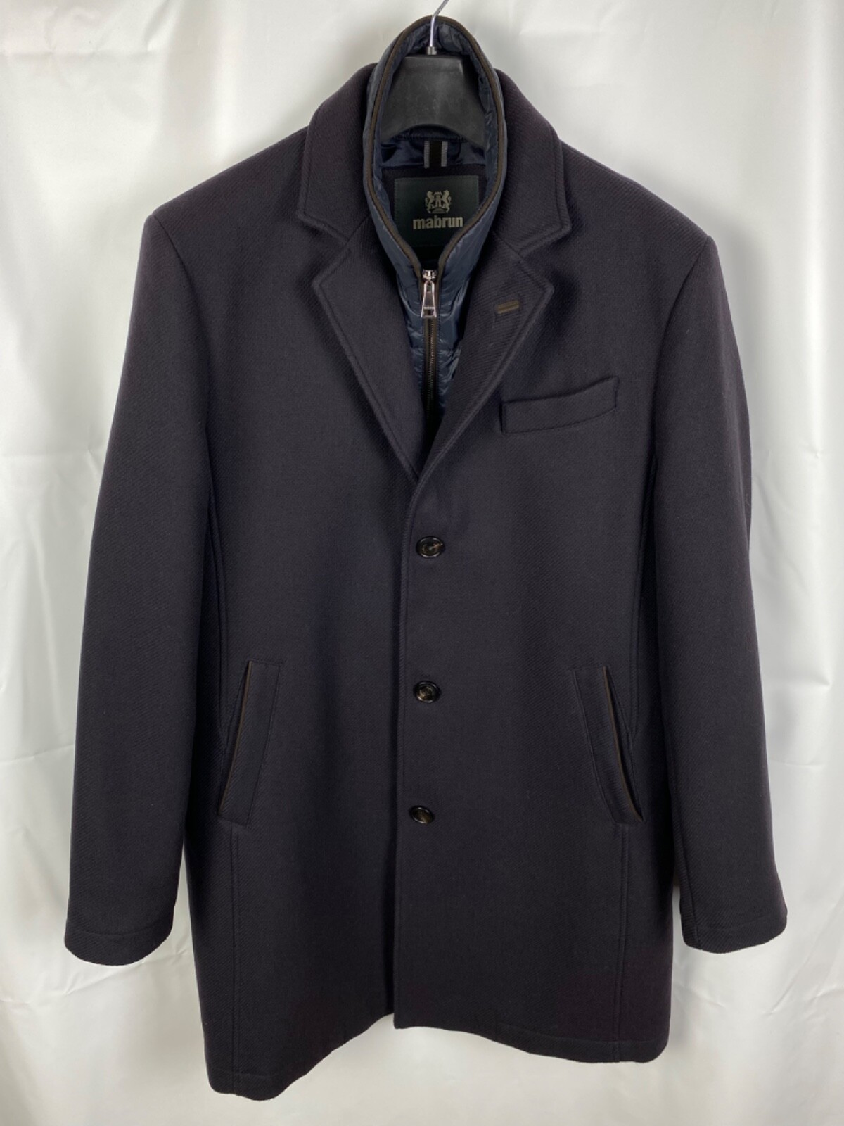 Mabrun Italy Wool-Viscose Navy Blue Coat Men size 52 | eBay