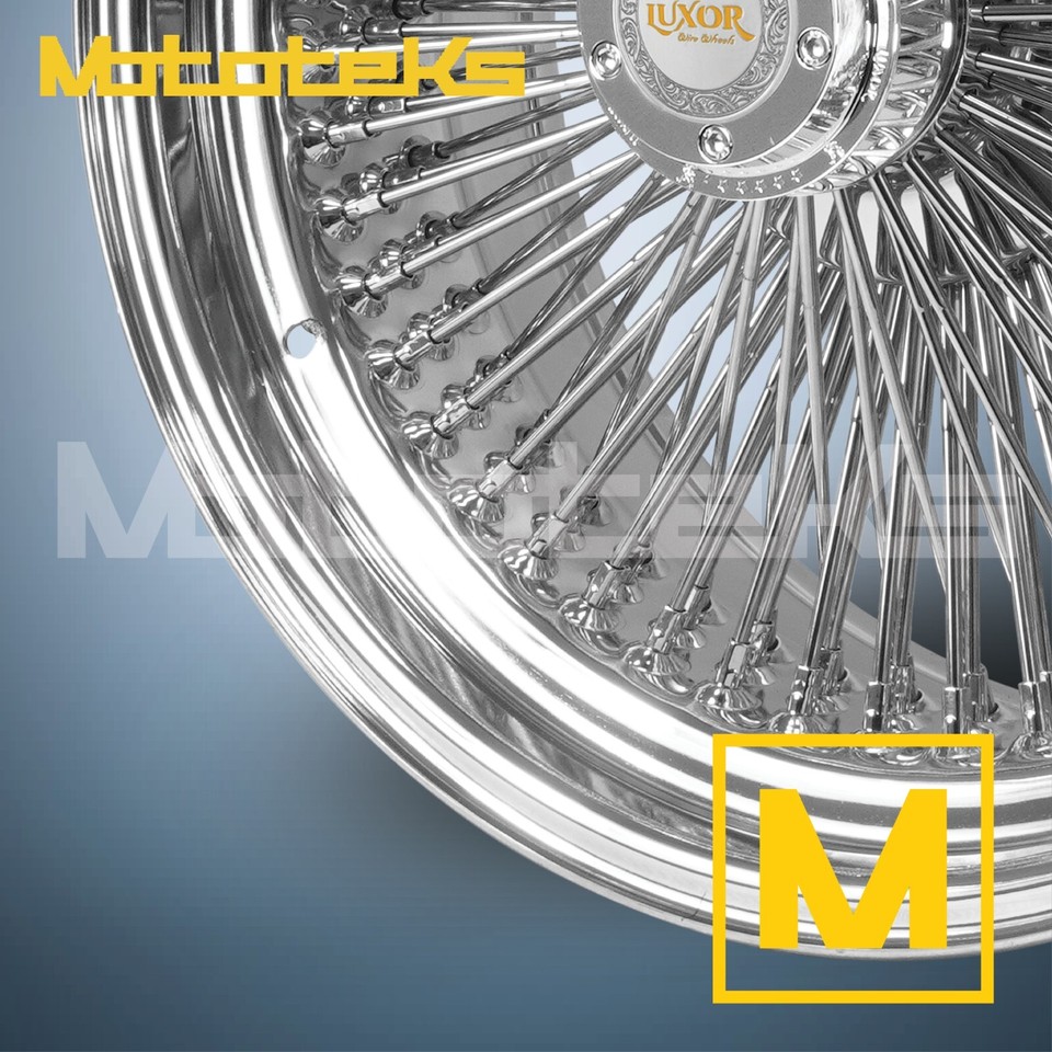 16X7 LUXOR WIRE WHEELS 100 STRAIGHT STD CHROME RIMS ADAPTER KNOCK OFF ...