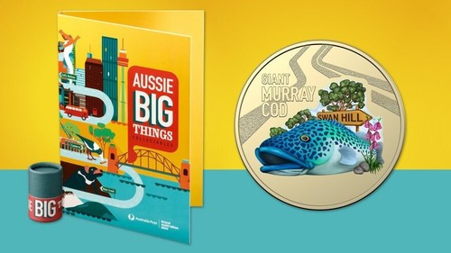 2023 Aussie BIG Things $1 Coin Set WITH COLOURED GIANT MURRAY COD Coin ...