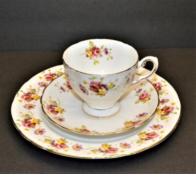 Vtg ROYAL TUSCAN England FLORAL BOUQUET Pattern #C8659 Trio Cup Saucer ...