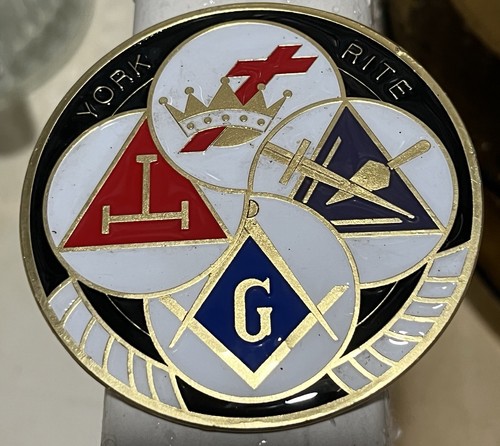 York Rite Round Masonic Auto Emblem | eBay