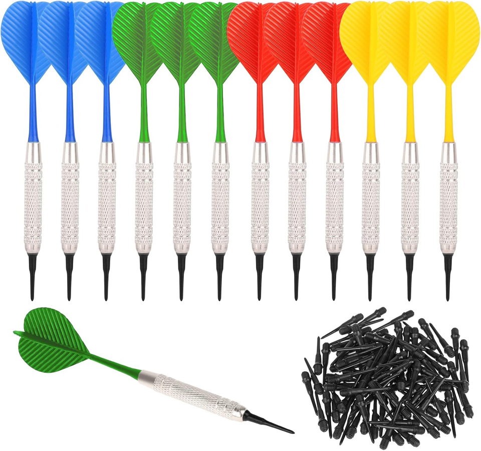 Soft Dart, 12 Pcs Dart with Plastic Soft Tip Points for Dartboard ...