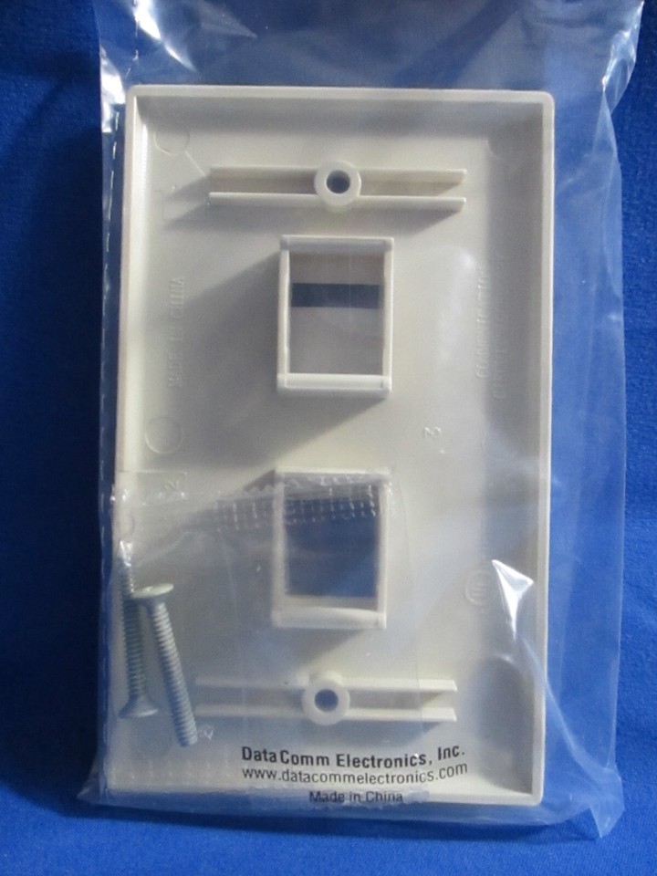Data Comm 2 Port Keystone Single Gang Wall Plate Lite Almond 20-3002-LA ...