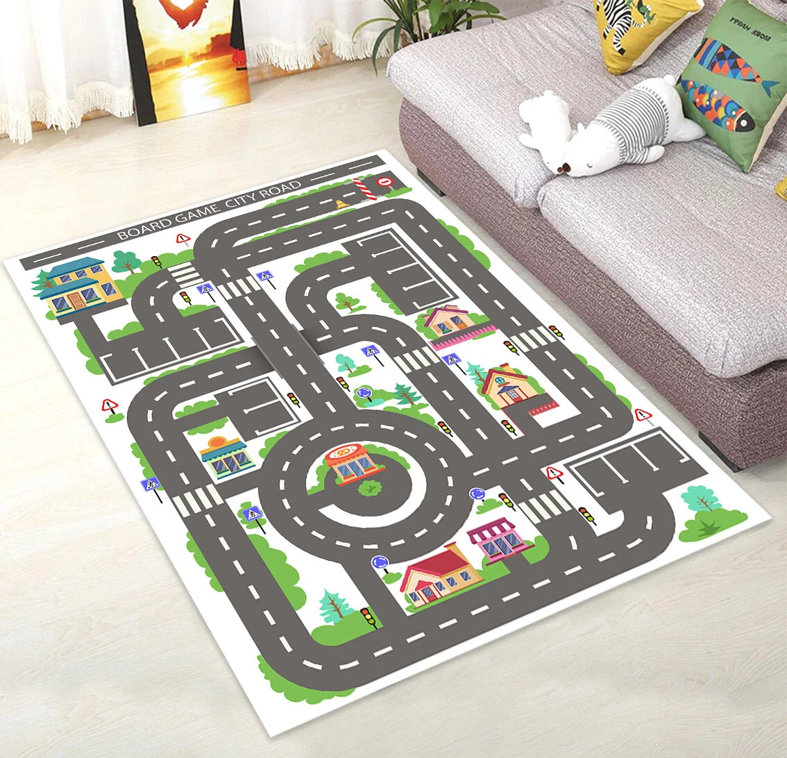 Traffic Route Play Mat Road Traffic Route Map Carpet Living, 47% OFF