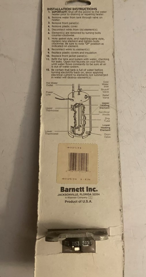 481530 Waxman Pro Plus Electric Water Heater Element 1500W FTG 1153L | eBay