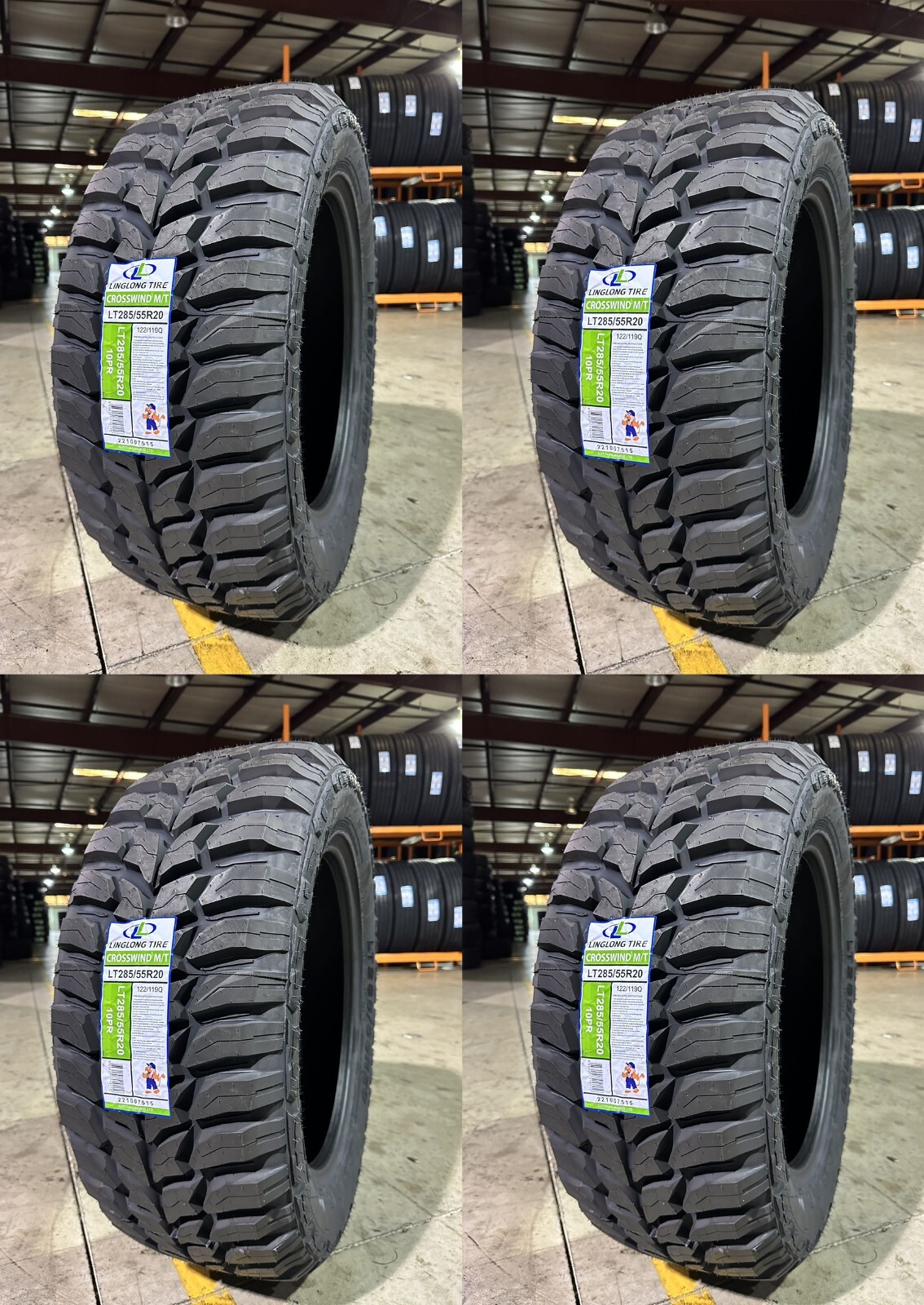 4PCS Crosswind LT285/55R20 10PR M/T Tires Load E 122/118Q 2855520 285 ...