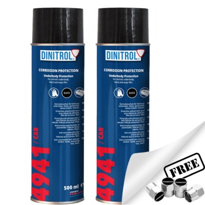 2x Black Chassis Wax Under Body Rust Proofing Aerosol Dinitrol 4941 ...