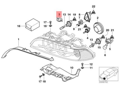 Genuine BMW E39 E53 E60 E60N E61 E61N Sedan Headlight Cover OEM ...