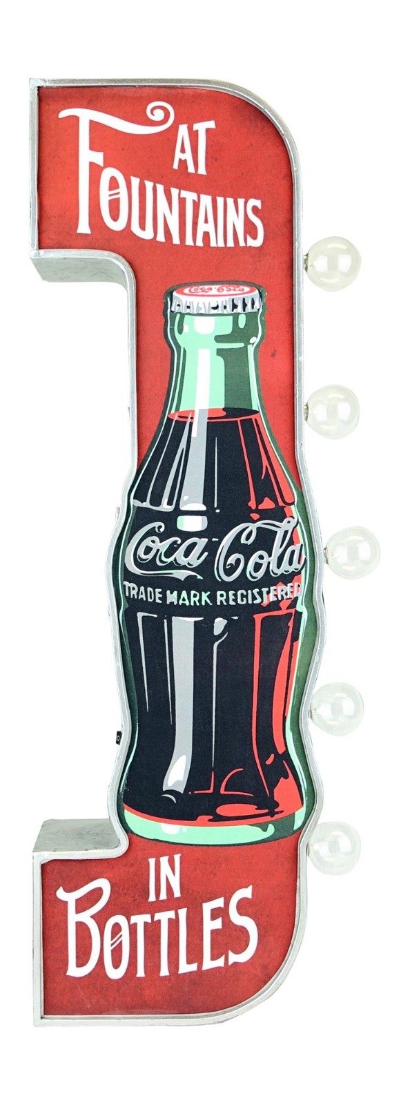 Coca-Cola Metal LED Bulb Wall Sign 25” Coke Bottle Shaped Double Sided ...