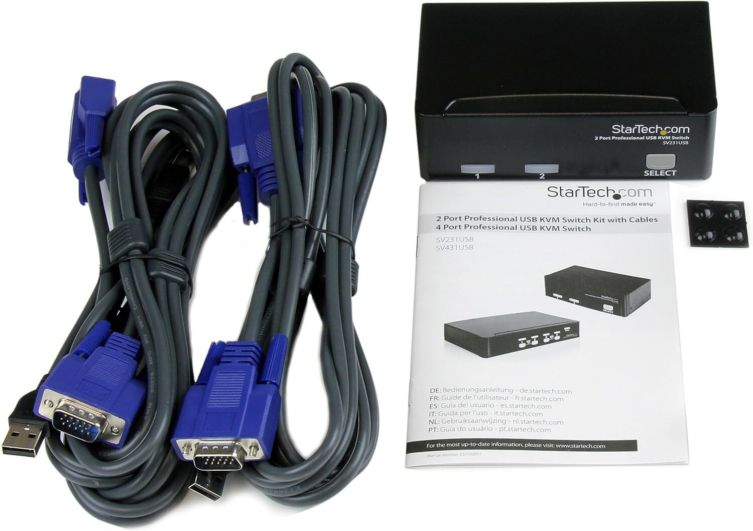StarTech.com 2 Port Professional USB KVM Switch Kit with Cables ...