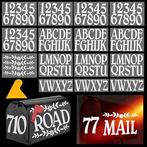 4" 132 Pieces Reflective Mailbox Numbers Letters Stickers for 4 inch ...
