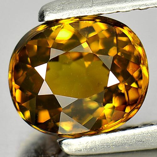 Yellow Demantoid Garnet 1.47 Ct. Oval Shape 6.9 x 6 Mm. Natural Gem ...
