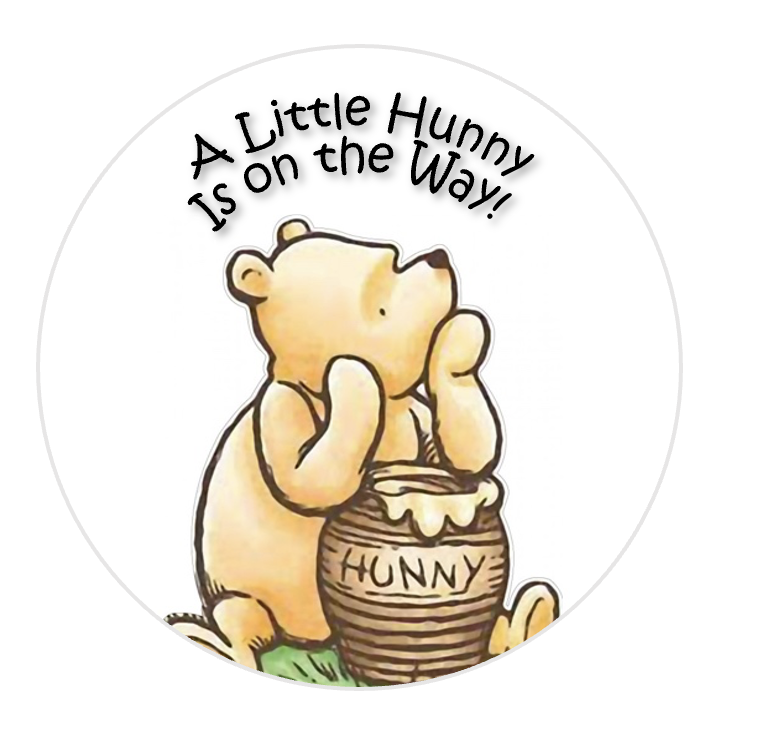 Classic Pooh baby "A little Hunny" Edible Image rounds, Wafer paper ...
