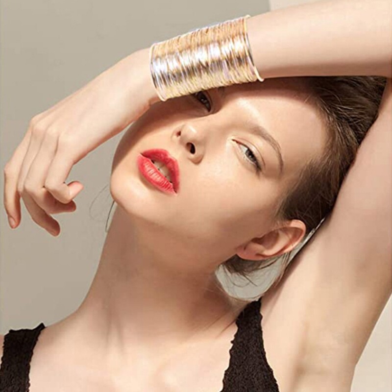 Arm Cuff Upper Arm Cuff Bracelet Adjustable Open Coil Armlet-Armband ...