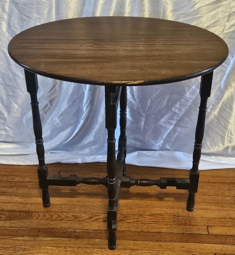 Antique Victorian Tilt Top Gate-leg Oval Folding Solid Oak Table See ...