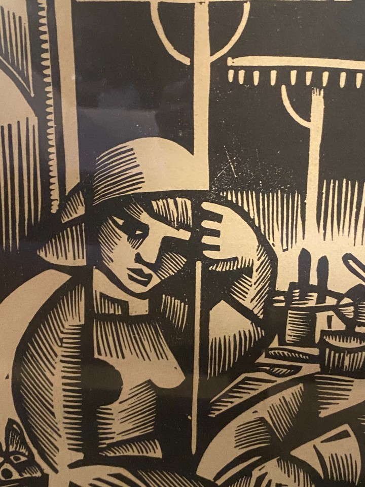 Vintage Woodblock Lithograph, Signed, Numbered & Framed, Unkown Foreign ...