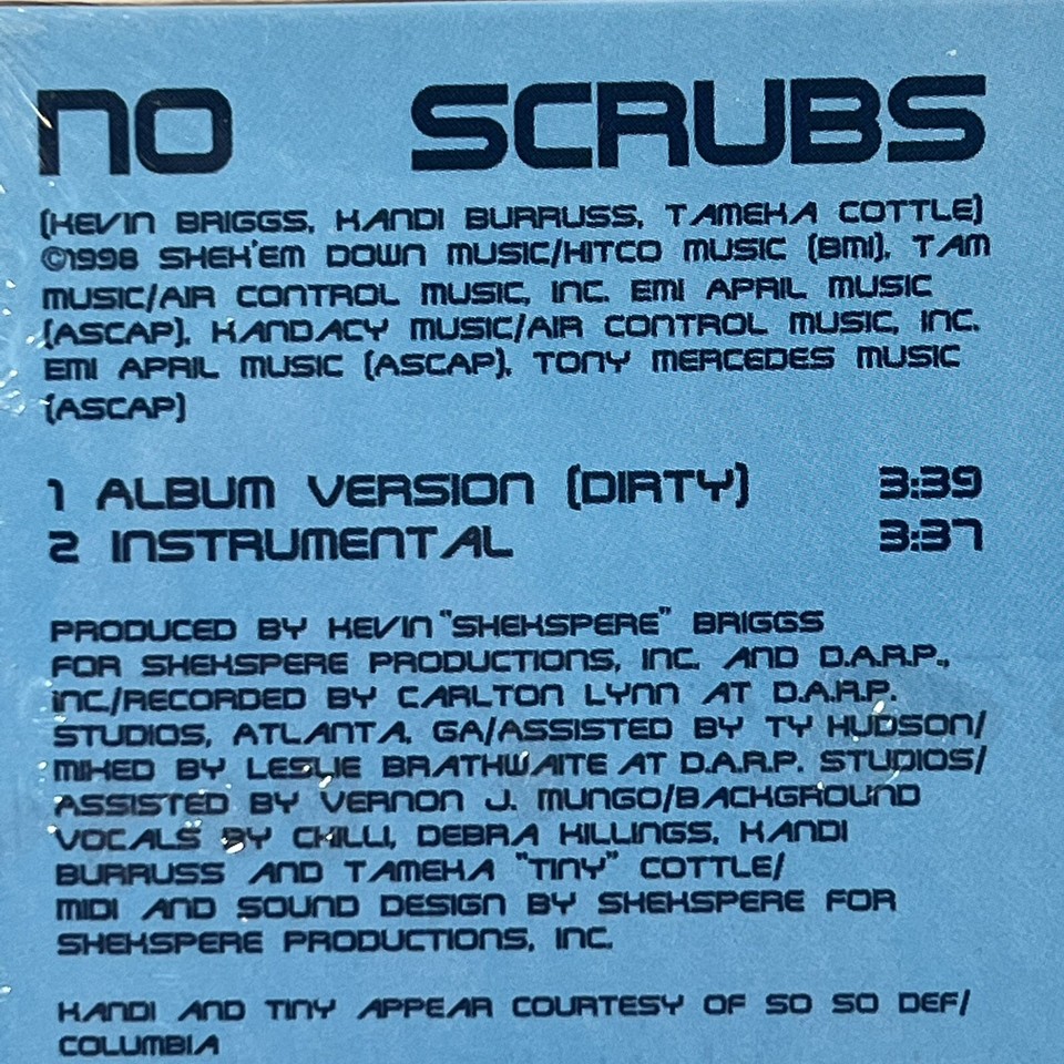TLC No Scrubs Cd Single 2 Tracks Like New 730082438520 | eBay