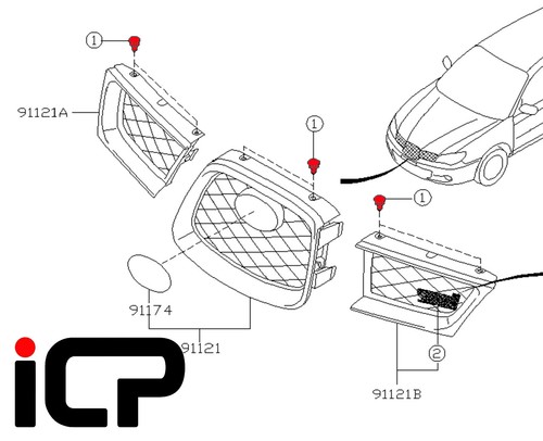 6x Front Grill Grille Clips Fits: Subaru Impreza 05-07 WRX STI RB320 ...
