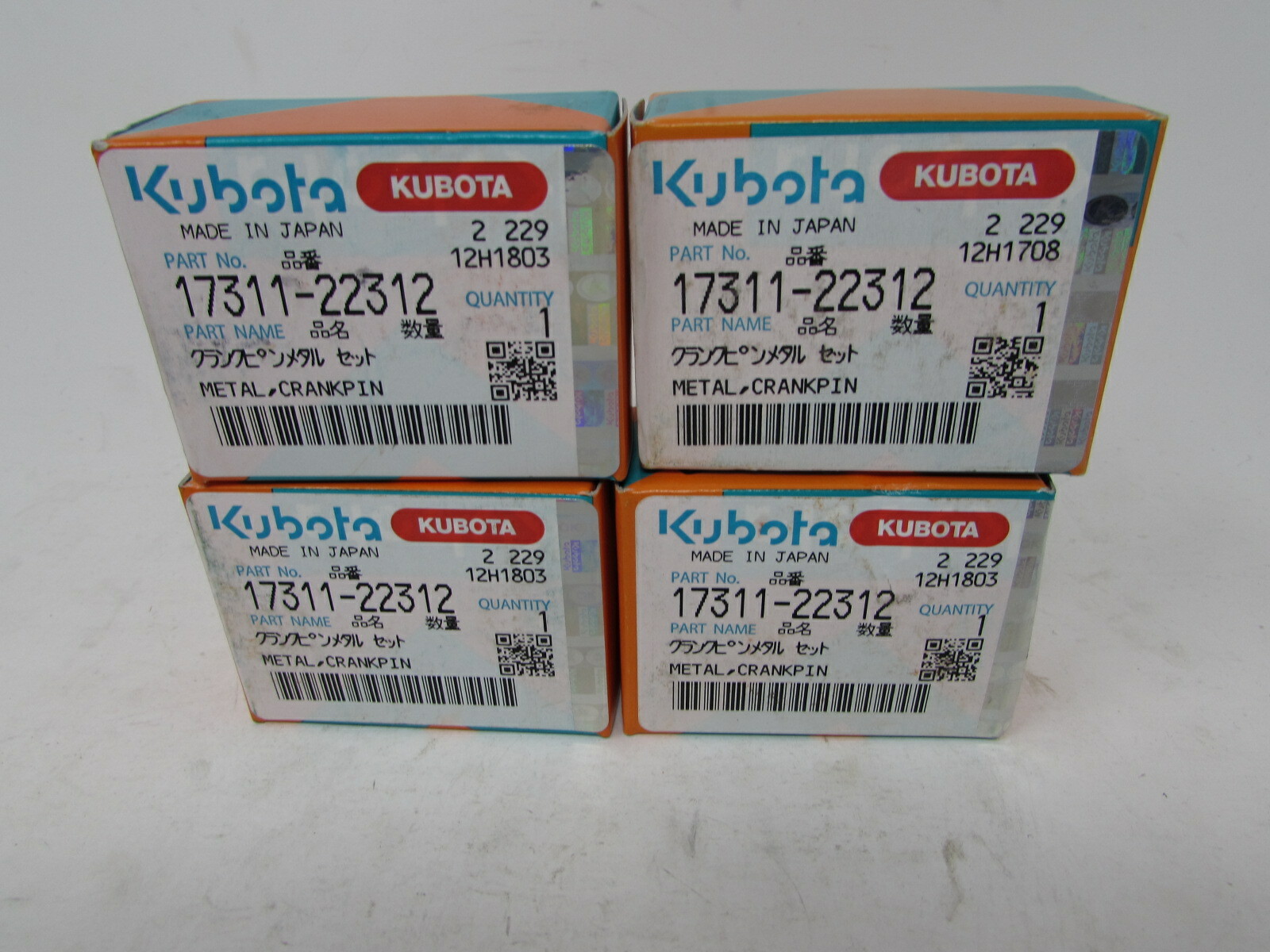 4 PACK - NEW GENUINE KUBOTA ENGINE ROD BEARING METAL PART # 17311-22312 ...