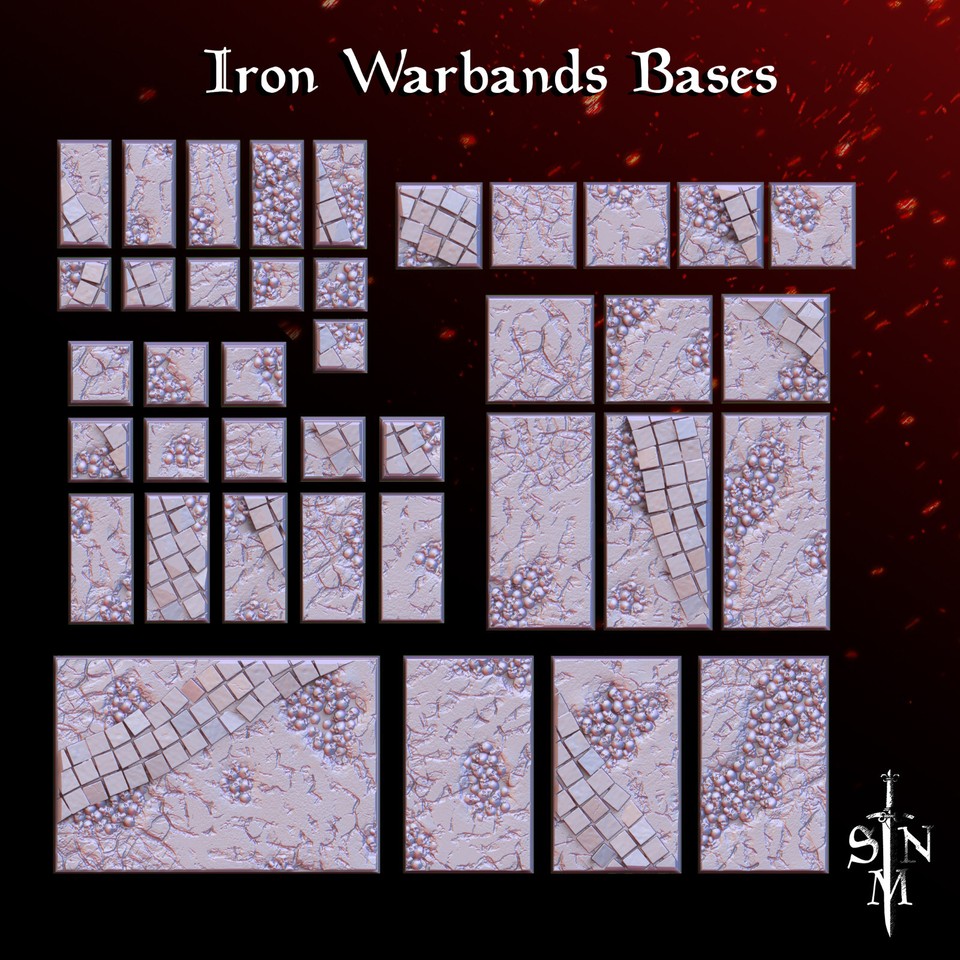 Textured Resin Bases - Dark Waste Land Themed Bases - Square Resin ...