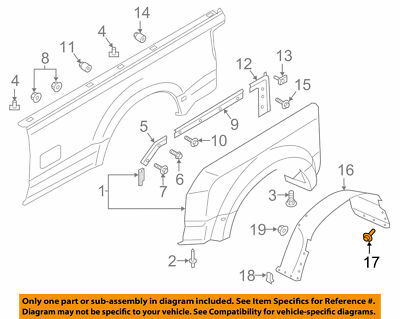 Ford OEM Front Bumper Grille Grill Bumper Cover Rivets W711035S300 NIP ...