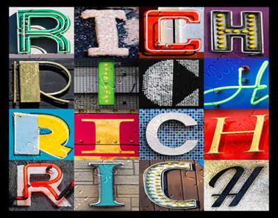 RICH Name Poster featuring photos of actual sign letters | eBay