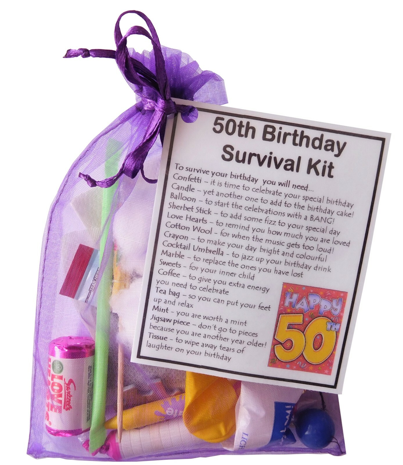 40th, 50th, 60th, 65th, 70th, 80th Birthday Survival Kit Gift for ...
