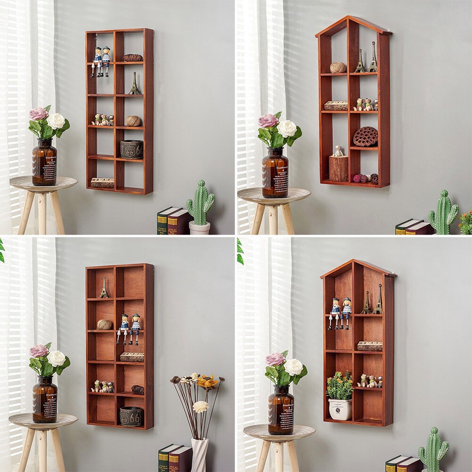 Solid Pine Wood Cabinet Jewelry Box Case Desktop Tidy Shelf Storage ...