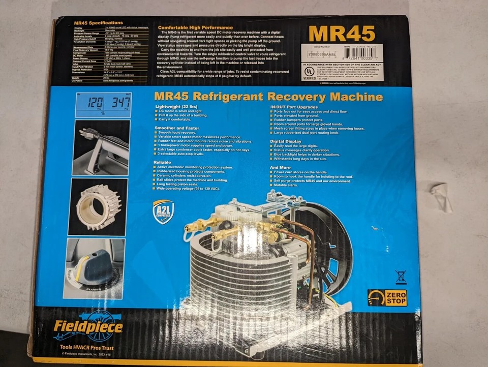 Fieldpiece Model 45, Digital Refrigerant Recovery Unit | eBay