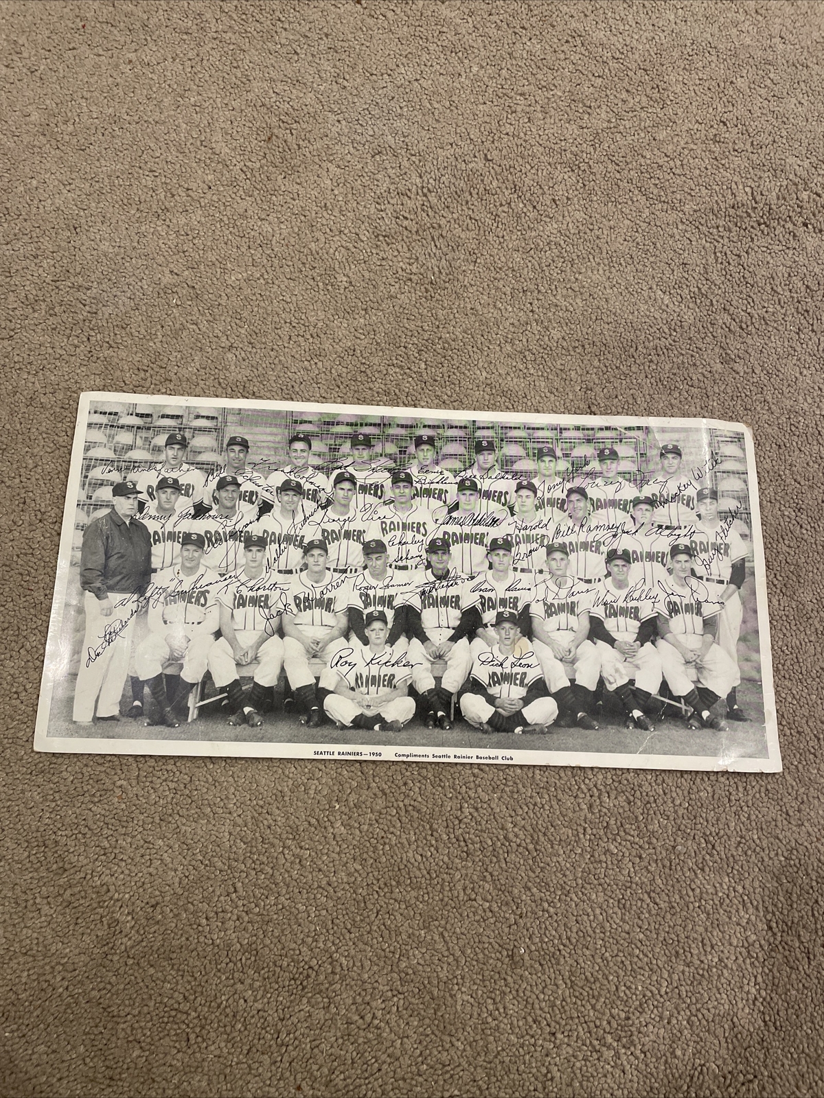 Original - 1950 Seattle Rainiers Baseball - Team Issued Photo - PCL ...