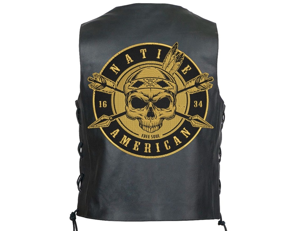 Native Large Big Embroidered Biker Back Patch Vest Jacket Denim Rider ...