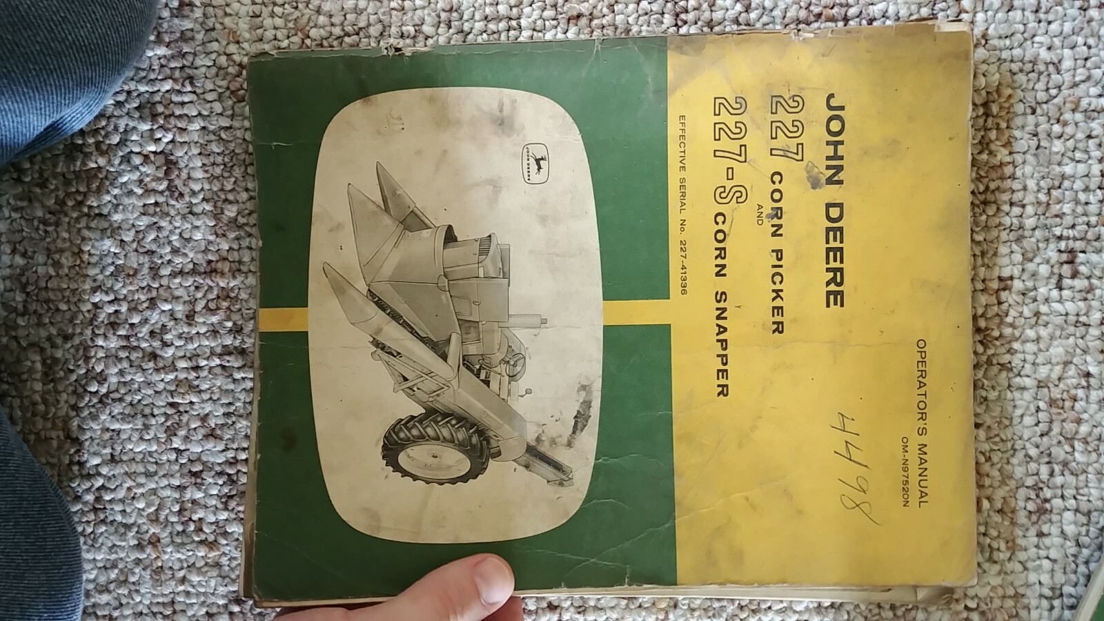 John Deere Corn Picker 227 227S Snapper Operator's manual ORIGINAL | eBay