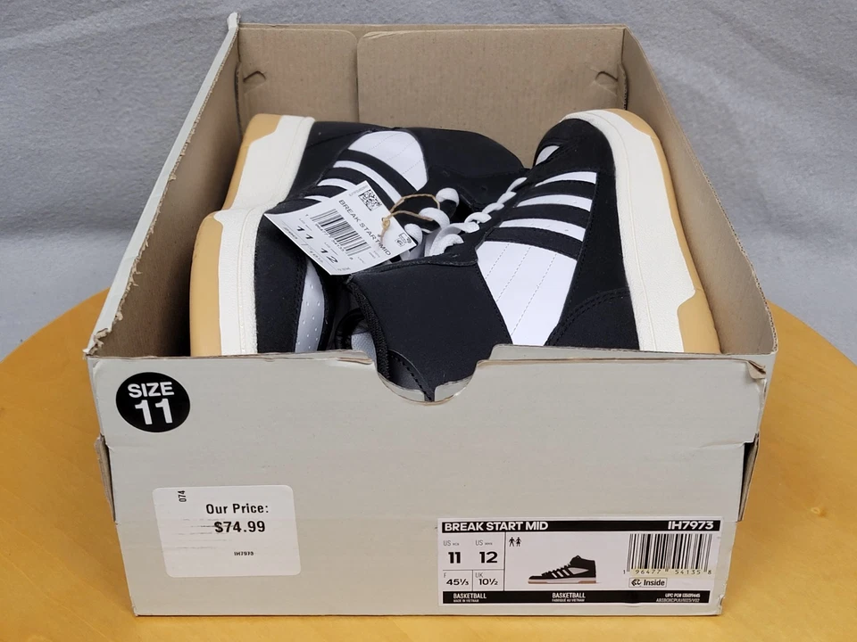Adidas Break Start Mid Black White Gum for sale | eBay