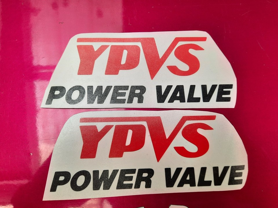 YPVS POWER VALVE RED & BLACK PAIR CUSTOM FAIRING GRAPHICS DECALS ...