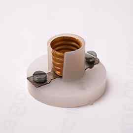 4 x Lamp Holder MES Recyclable Plastic Round Base with Screw Terminals ...