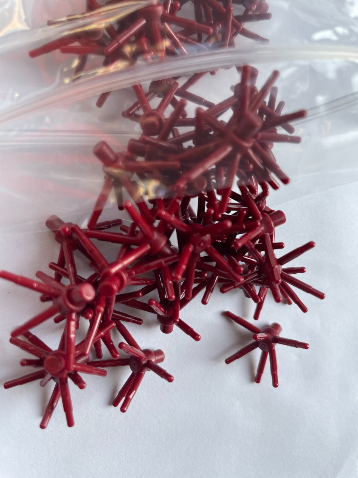 LEGO- NEW-#19119-DARK RED PLANT/ FLOWER STEM WITH BAR-6 STEMS-10 PIECES ...