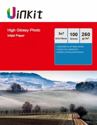 100Sheets 5x7 Thick Photo Paper 260Gsm High Glossy Inkjet Paper ...