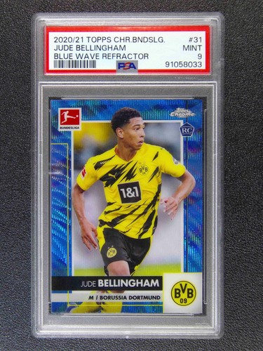 2020-21 Topps Chrome Bundesliga Jude Bellingham RC Rookie Blue Wave ...