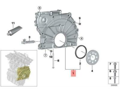 OEM BMW F45 F46 F55 F56 I12 3 DOORS TIMING CASE COVER 11148573980 ...