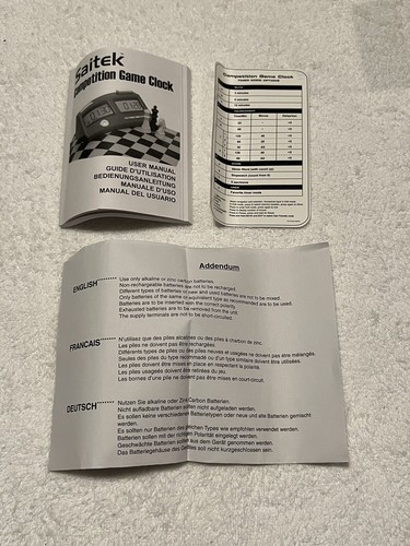 Saitek Mephisto Competition Chess Game Clock LCD Digital Timer Blue B2 ...