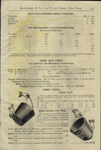 1897 PAPER AD Fiber Fireman Fire Fighters' Water Pail Round Bottom ...